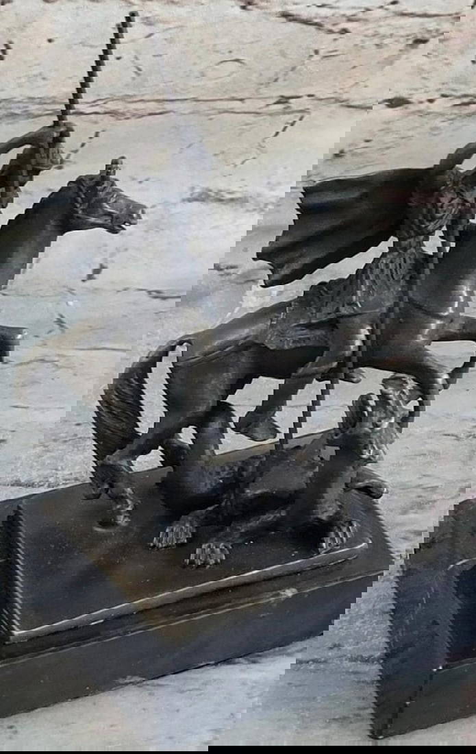 St. George Dragon Slayer Catholic Bronze Sculpture Auction