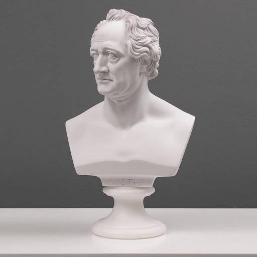 White Carrara Marble Goethe Bust Sculpture (9.7lbs)