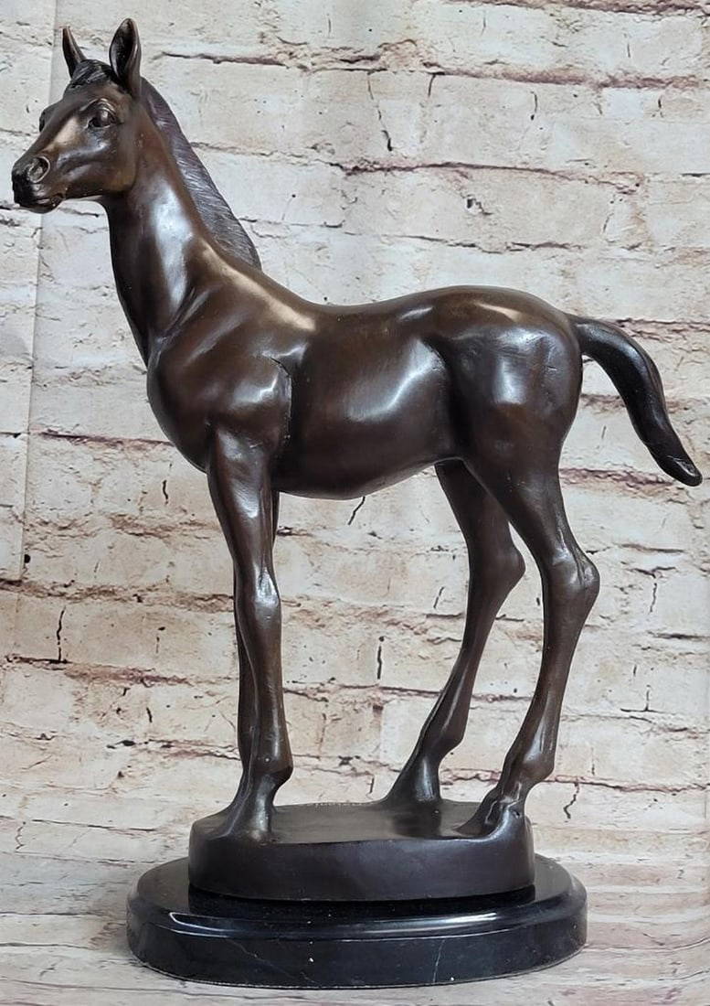 J. Moigniez Inspired Precious Pony Bronze Sculpture - 14.5" X 12" Auction