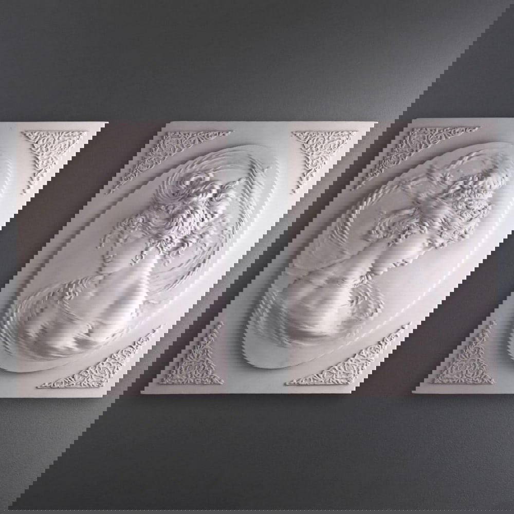 Regal Profiles: Pair Of Lady Head Bas-relief Portraits - 16" X 11.7 ...