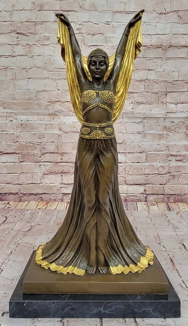 Salome Ballerina Bronze Sculpture Inspired By Demetre Chiparus - 21.5 ...