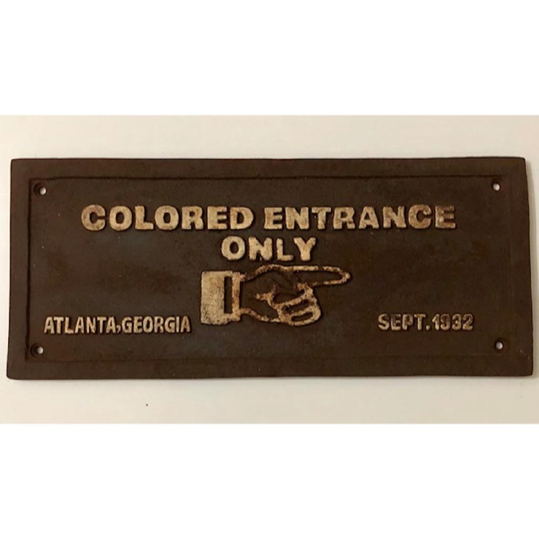Dated 1921 Black Americana Cast Iron Segregation Sign