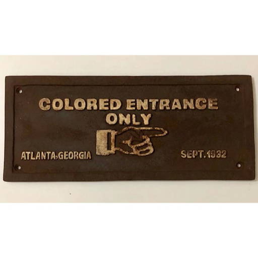 Dated 1921 Black Americana Cast Iron Segregation Sign