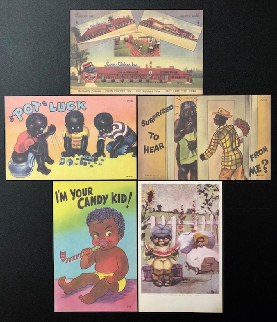Lot of 5 Black Americana Un-Watermarked Postcards A