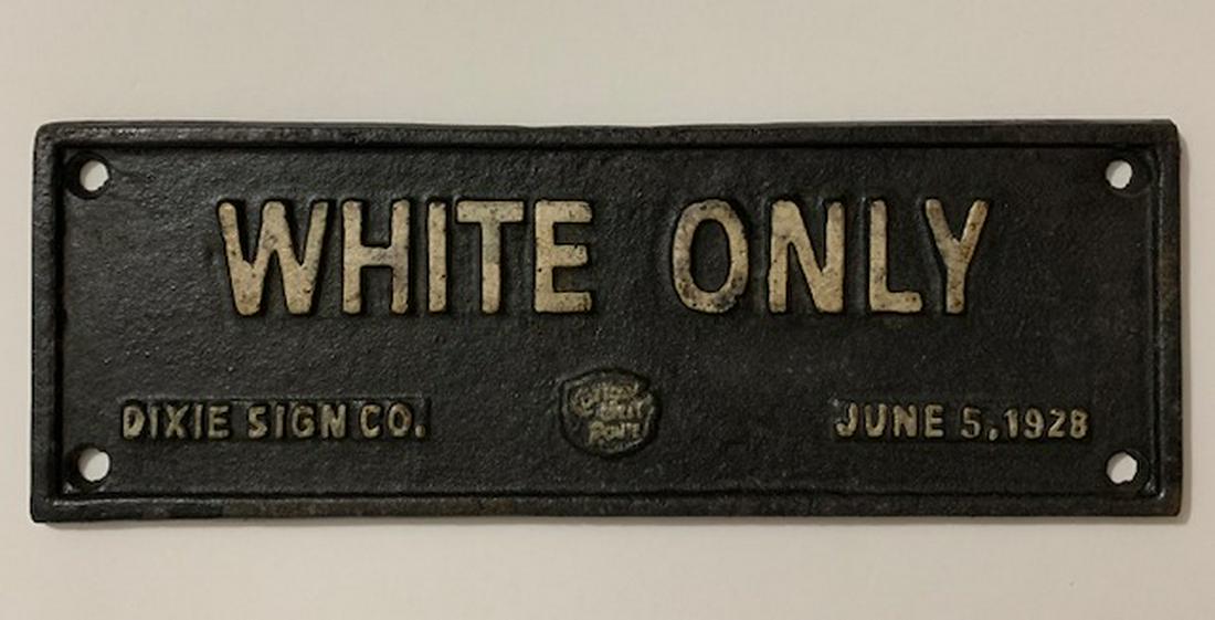 Dated 1928 Blk Americana Cast Iron Segregation Sign