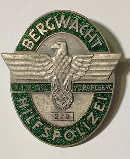 Ww2 Nazi German Police Enamel Identification Badge