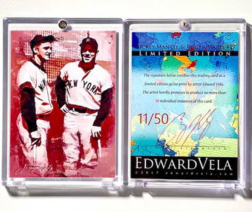 Roger Maris 61 Home Run George Sosnak Hand Painted Folk Art Baseball 1/ ...