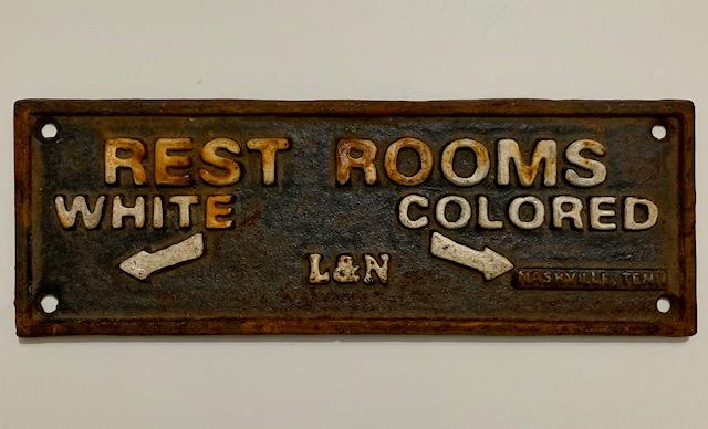 Black Americana Rest Rooms Cast Iron Segregation Sign