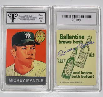 Mickey Mantle Beer Advertising Baseball Card