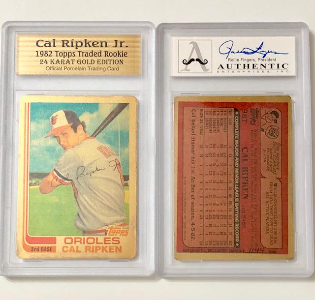 24kt Gold CAL RIPKEN Jr Porcelain Rookie Baseball Card - May 23, 2020 ...