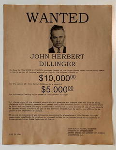 John Dillinger Wanted Poster
