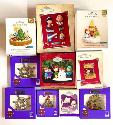 10 Assorted Peanuts And The Gang Christmas Ornaments