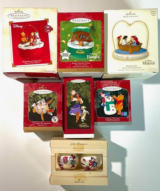 Lot Of 8 Vintage Disney Keepsake Christmas Ornaments