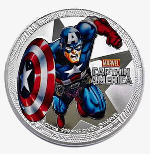 Marvel Captain America(tm) 1oz Silver Coin