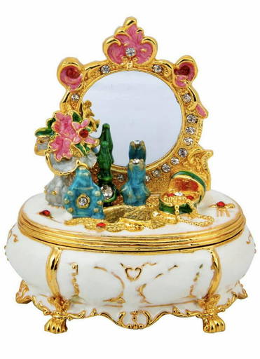 FABERGE Jeweled & Enameled VANITY Table Trinket Box (#0013C) on Nov 13 ...
