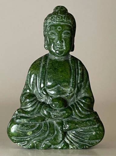 VTG Hand Carved Green Jade Netsuke Size Seated Buddha (#0161C) on Dec ...