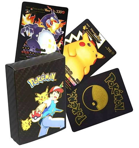 Rare Set Of 54 Metallic Black Pokemon Cards