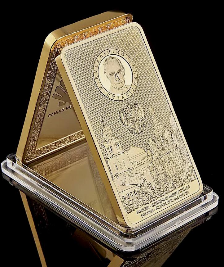 Russian Vladimir Putin & The Kremlin 1oz Gold Clad Bar