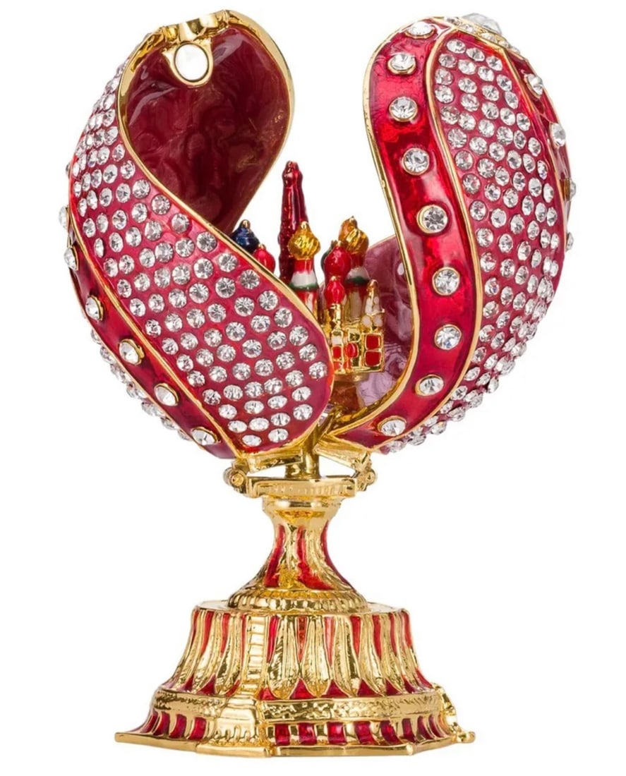 Faberge St. Petersburgh Russia Enameled And Studded Egg Auction