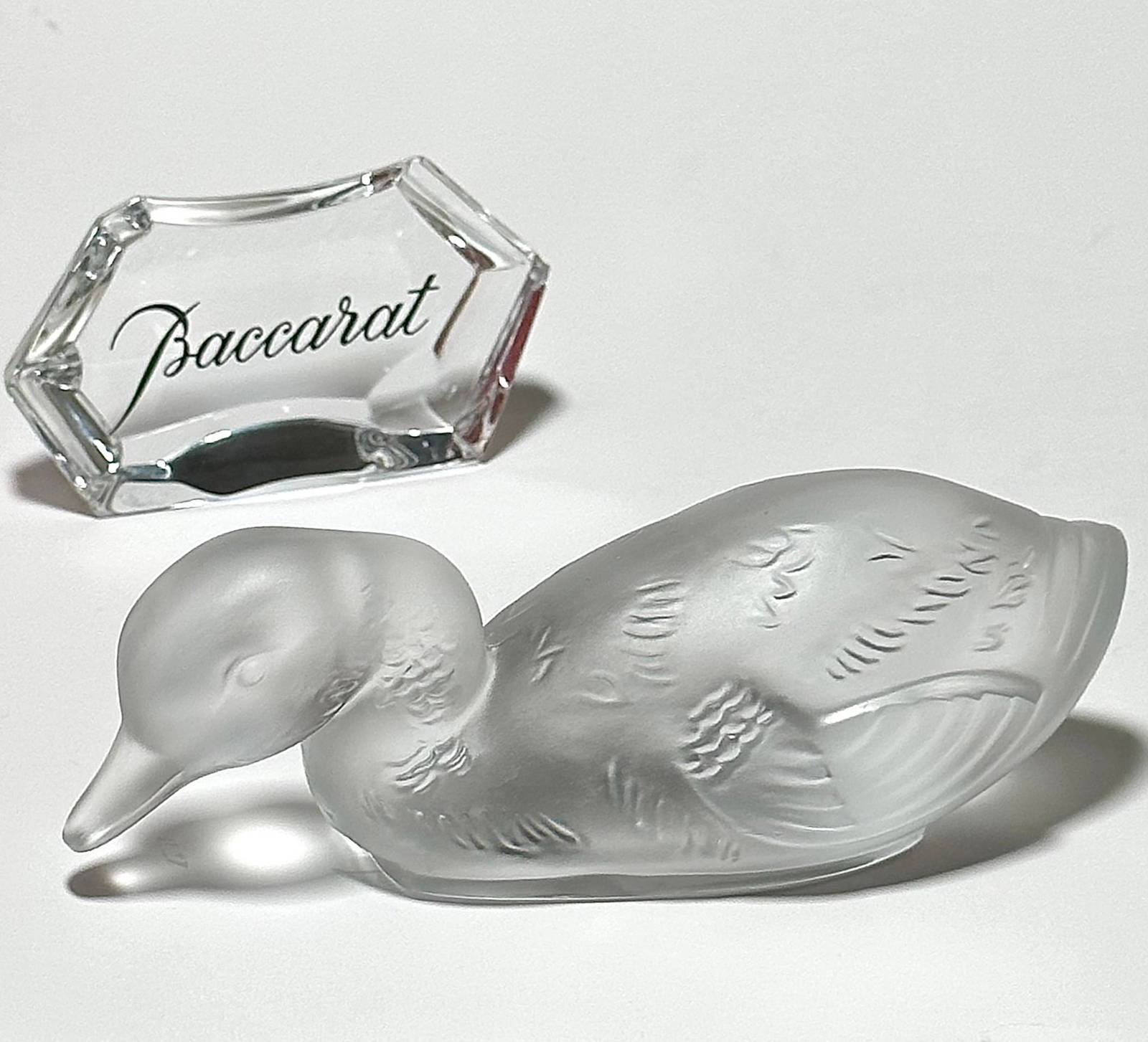 Rare Frosted Baccarat France Crystal Duck Figurine Auction