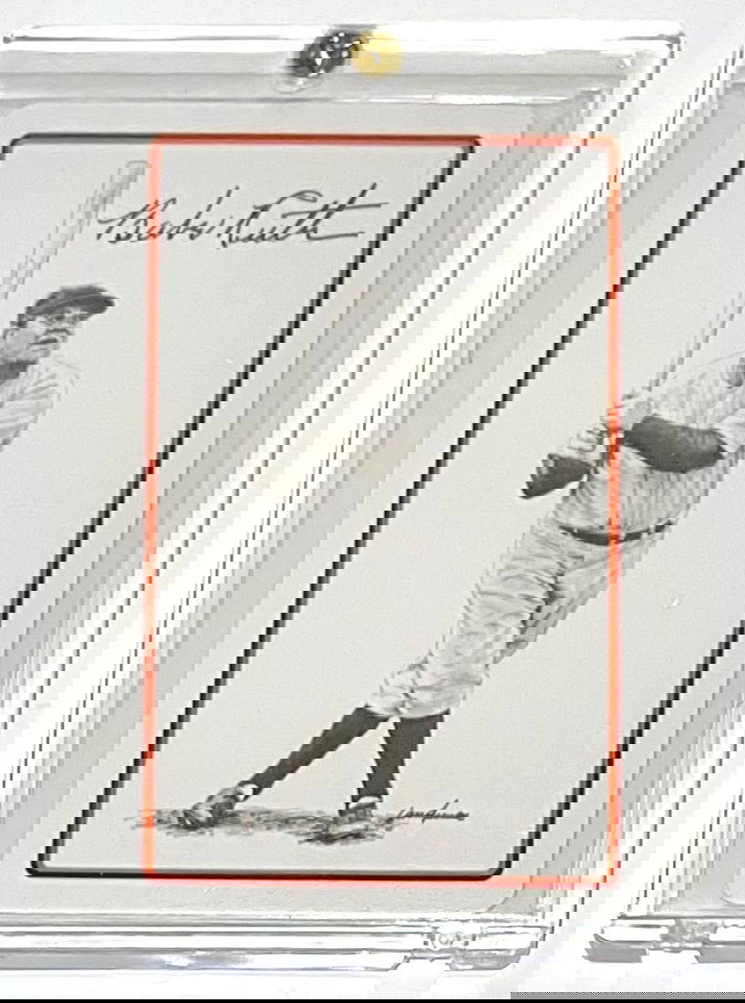 Vtg Rare Babe Ruth Facs Signed Baseball Playing Card Auction