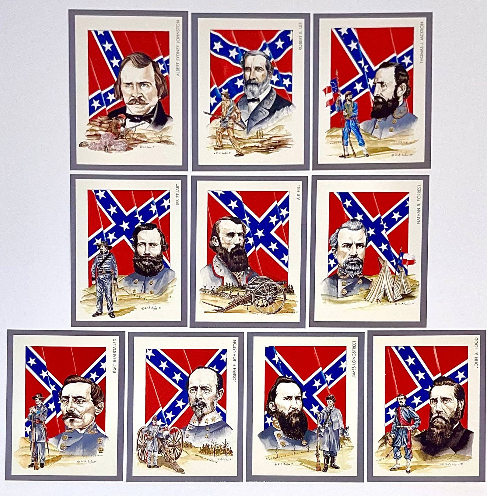 10 Rare Civil War Leader Cards London England Gallery Auction