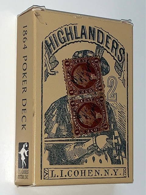 1864 Civil War Highlander L.i. Cohen Poker Playing Cards Auction