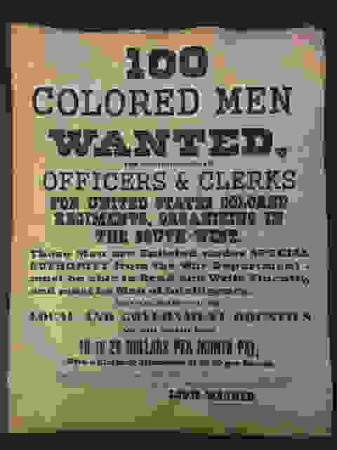 Civil War Black Americana 100 Colored Men Wanted Poster Auction