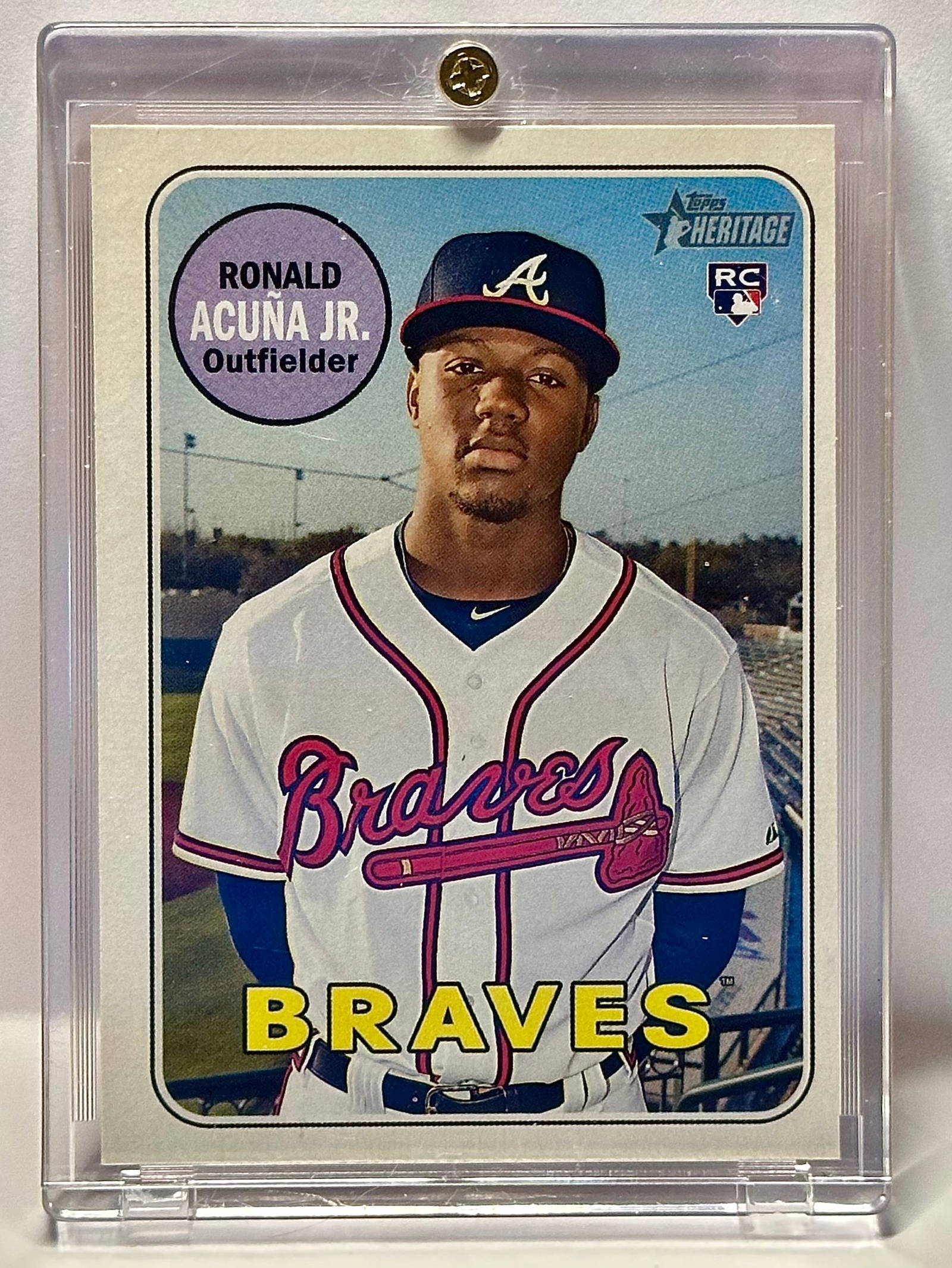 Ronald Acuna Jr Topps Heritage Rookie Baseball Card Auction