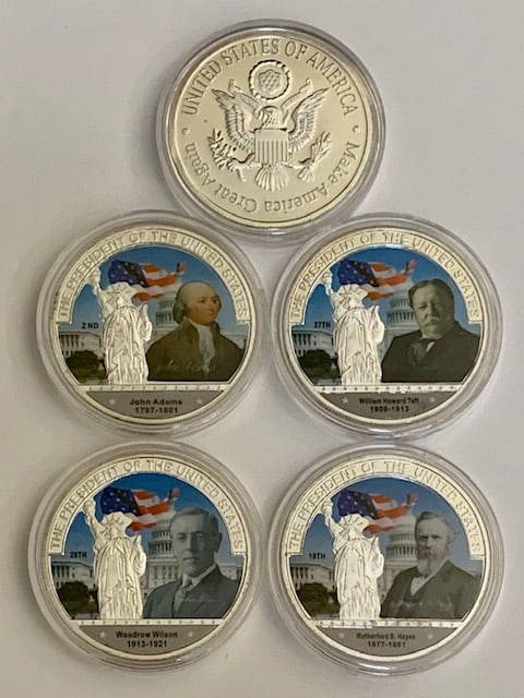 Lot Of 4 Presidential Collection 1oz Silver Clad Coins Auction