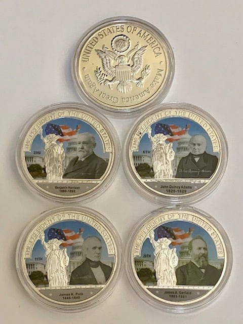Lot Of 4 Presidential Collection 1oz Silver Clad Coins Auction
