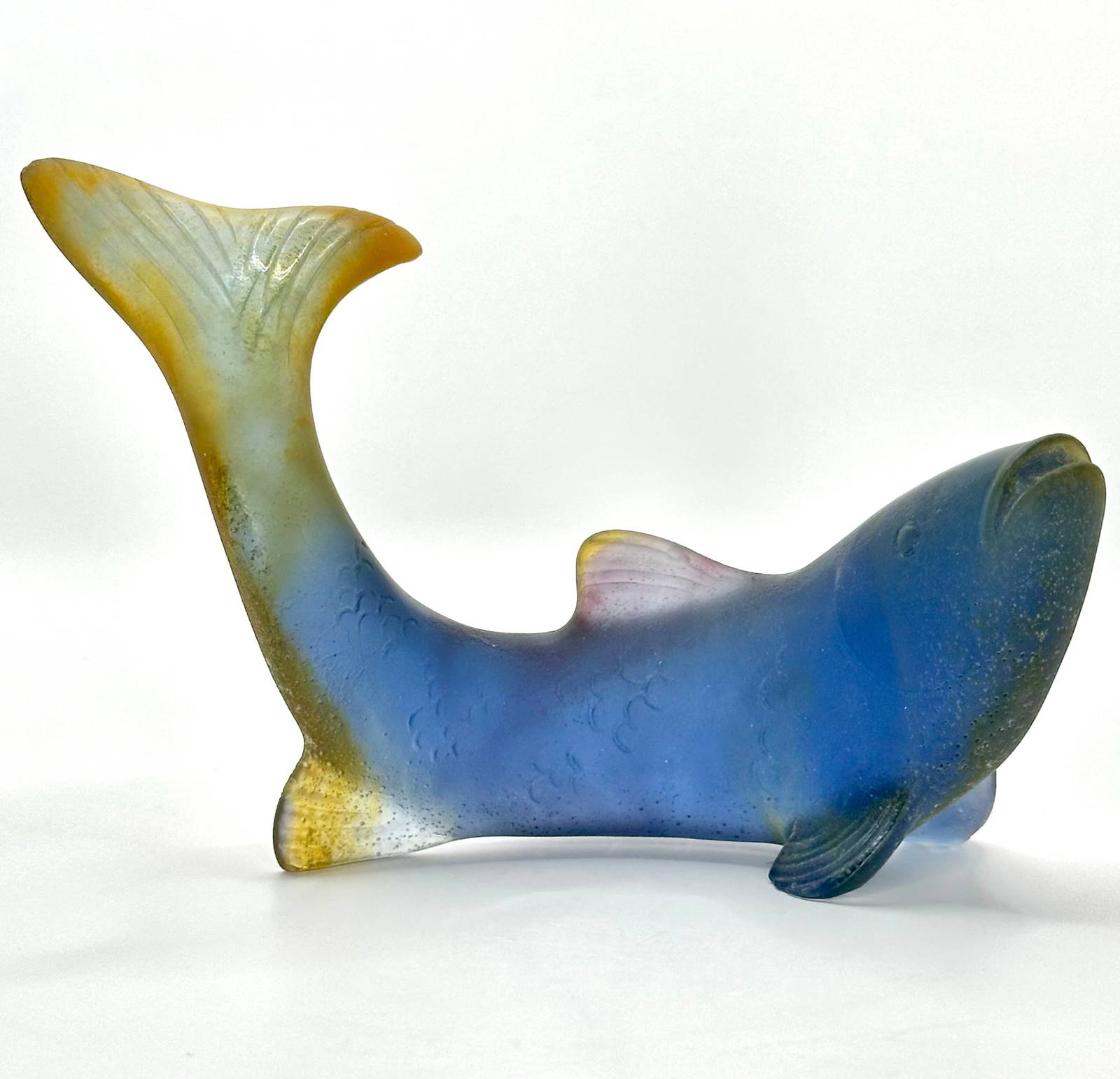 Rare Daum France Pate De Verre Crystal Fish Sculpture Auction