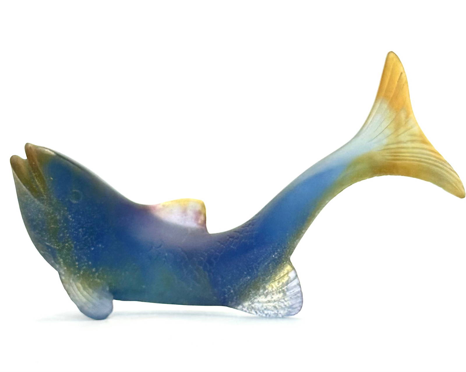 Rare Daum France Pate De Verre Crystal Fish Sculpture Auction