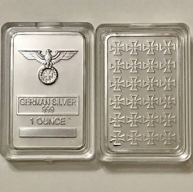 1oz German Silver Iron Cross Bullion Bar Auction