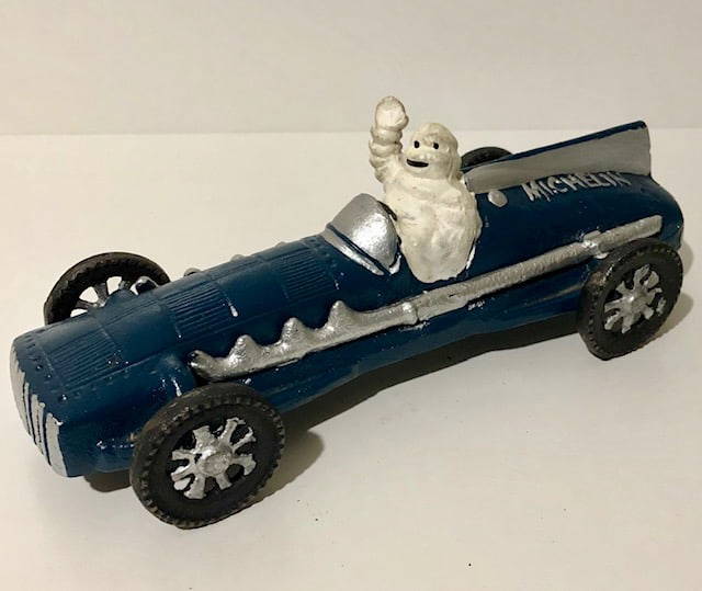 Dated 1934 And Signed Hubley Cast Iron Michelin Man Driving Toy Car Auction