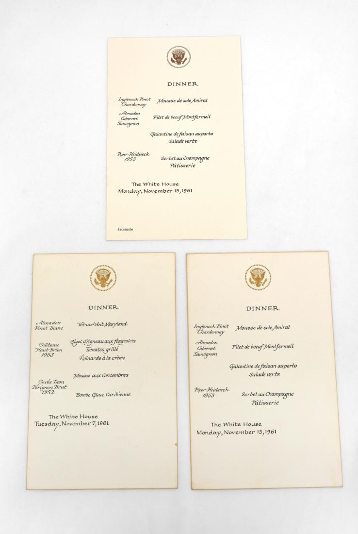 White House Menus, November 1961
