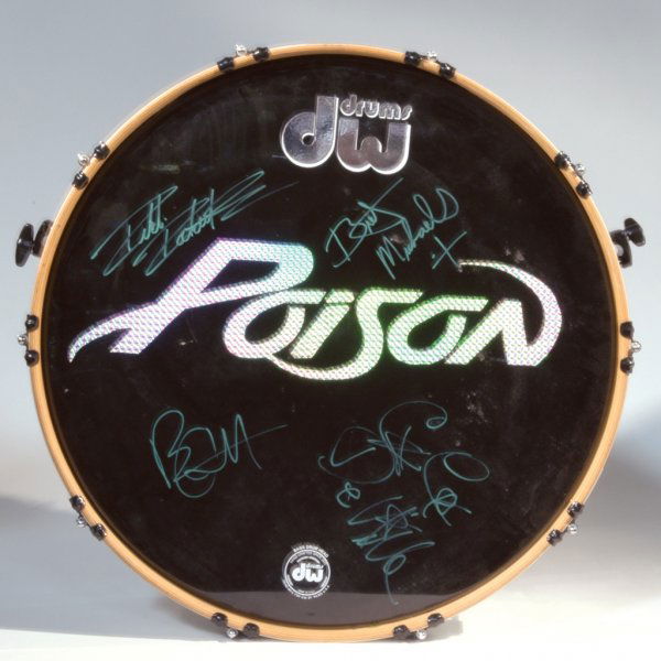 503: Poison Autographed Bass Drum - Dec 06, 2006 | Guernsey's in NY