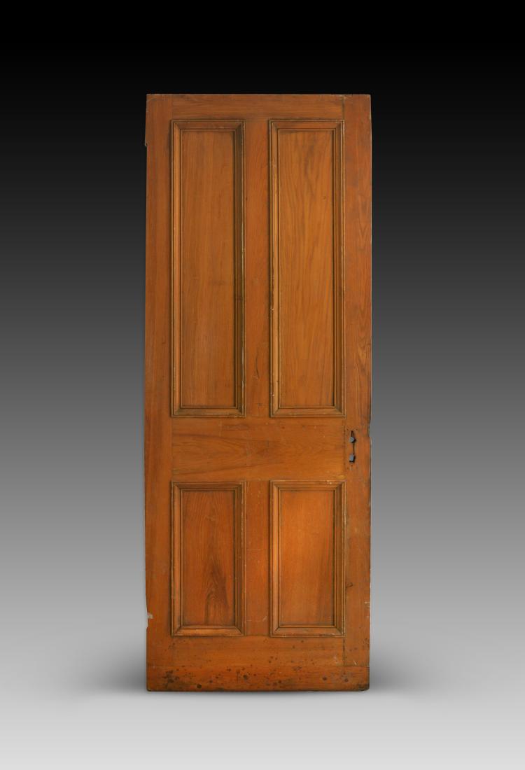 Chelsea Hotel Door, Rich Amber Colored Wood
