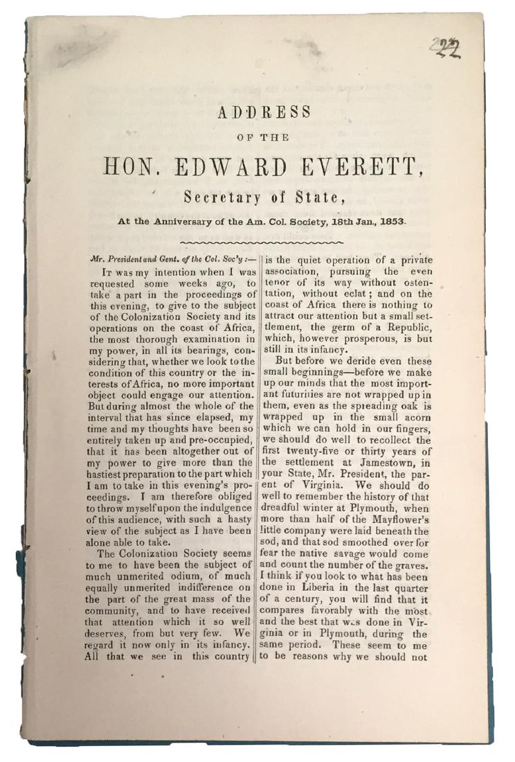 American Colonization Society Pamphlet 1853