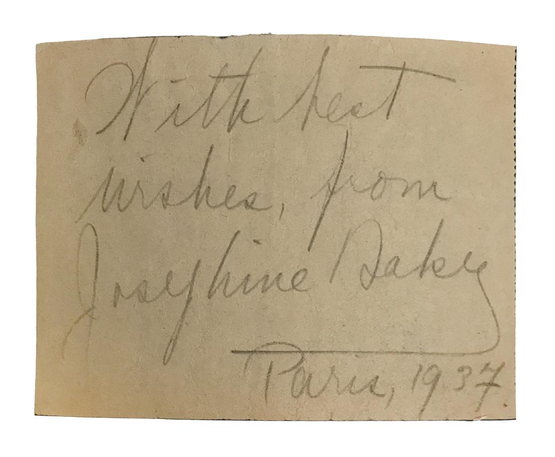 Josephine Baker Autograph with Inscription