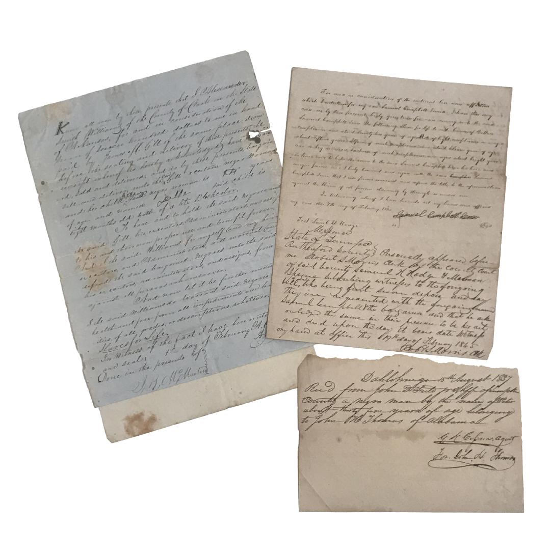 Slave Contract Paperwork, dated 1837