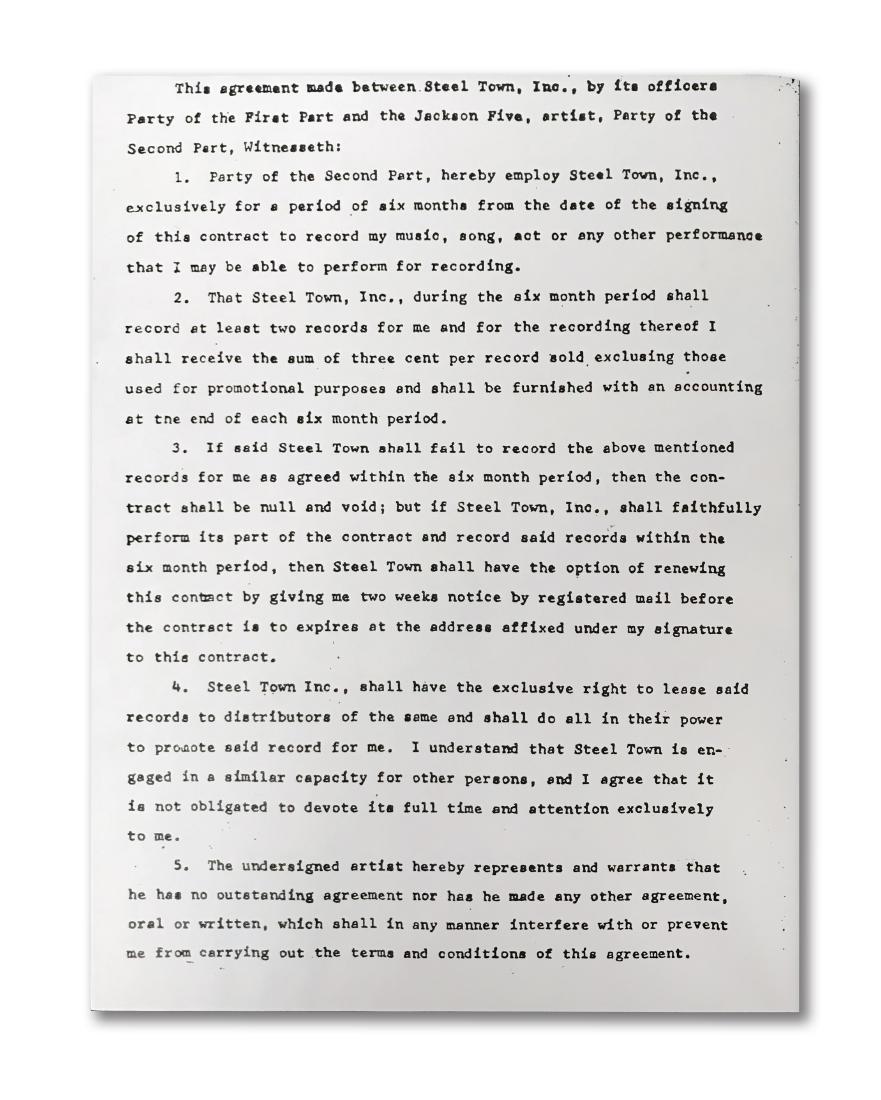 The Jackson 5's First Label Contract