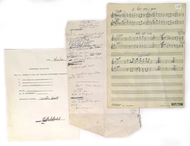 Handwritten Scores For 4 Temptations Songs, Setlist,