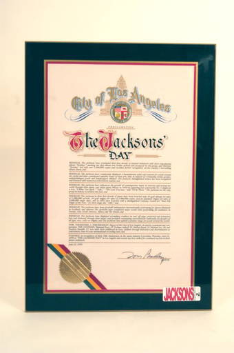 The Jacksons' Day Proclamation Plaque, 1979