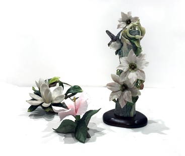 3 Piece Boehm Porcelain Flowers