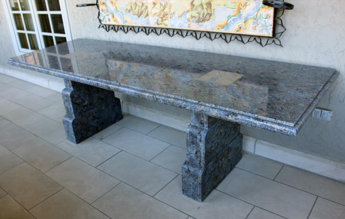 Large Custom Blue Granite Table