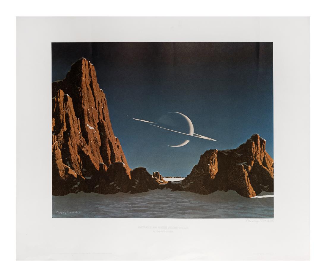Chesley Bonestell, Saturn As Seen From Titan Lithograph