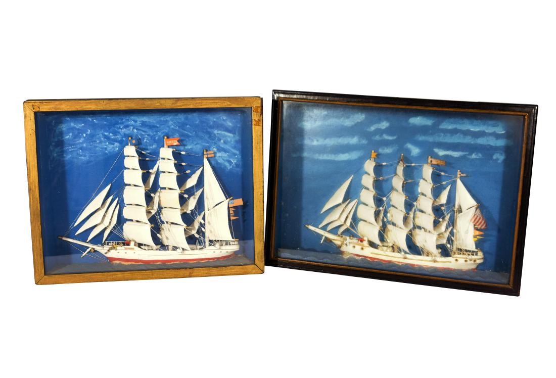 Two Ship Model Shadow Boxes