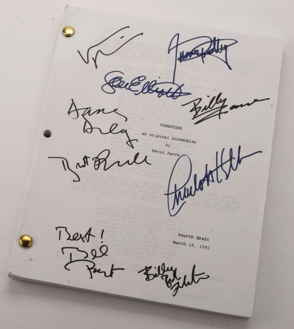 "Tombstone" Script Signed By Cast