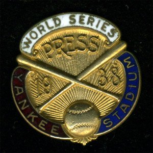 1938 Yankees World Series Press Pin